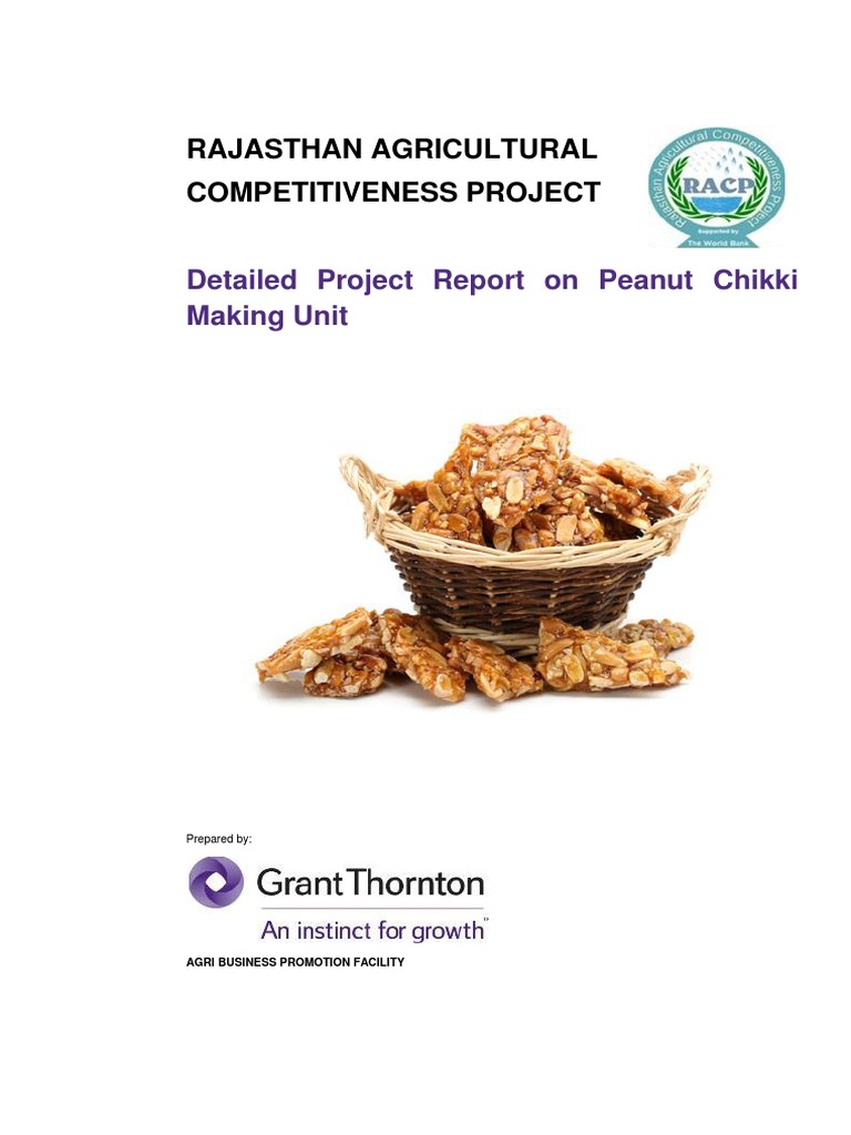 RACP - ABPF - Tech DPR - Groundnut Chikki Unit | PDF | Peanuts | Foods