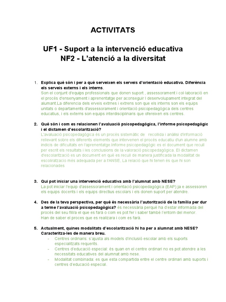NF3. Activitats | PDF