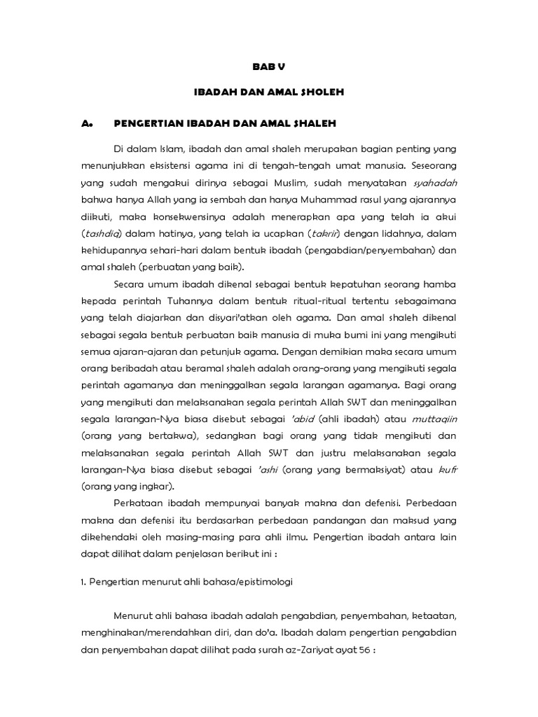 Ibadah Dan Amal Sholeh | PDF