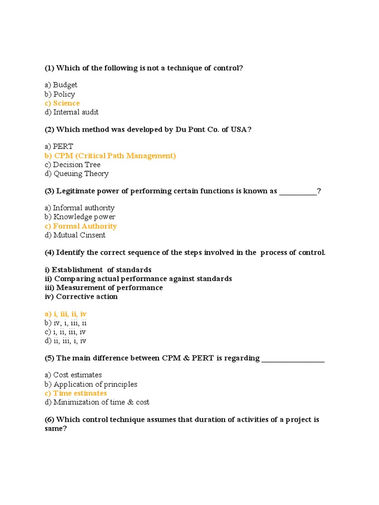 Project Management MCQ | PDF