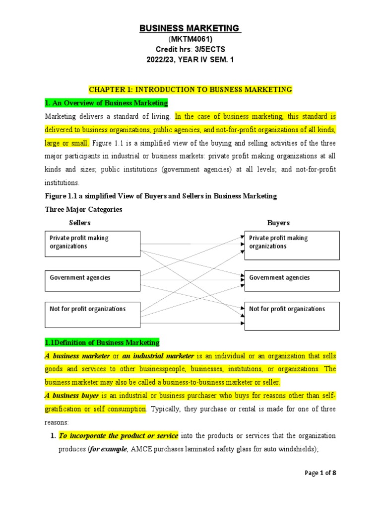 Introduction to Business Marketing Concepts | PDF | Marketing | Sales