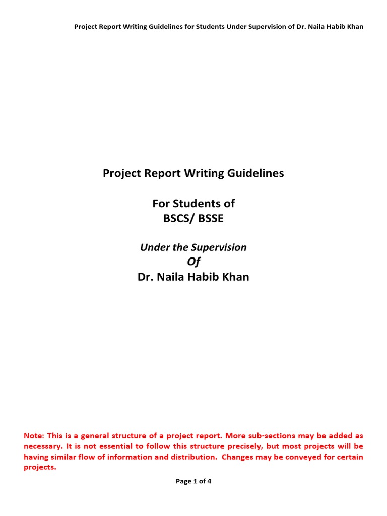 Project Report Writing Guidelines | PDF | Use Case | Feasibility Study