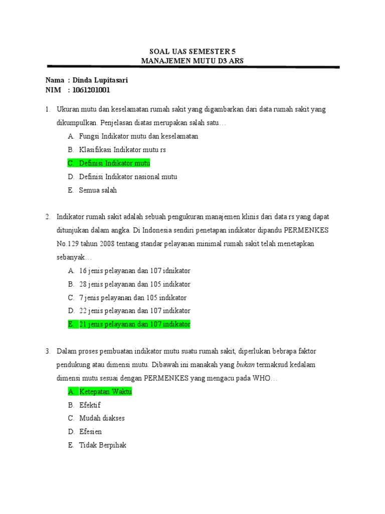 Jawaban Dinda-Uas-Mutu-Semester-5-Jan-2023 | PDF