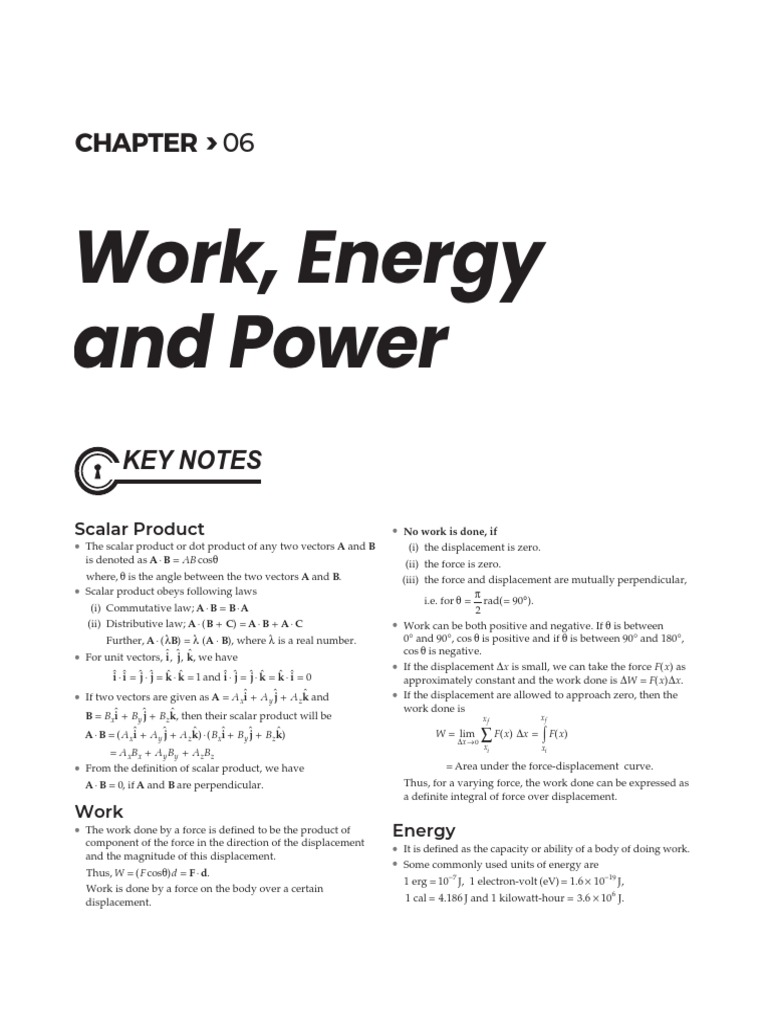Work Energy and Power | PDF | Collision | Force