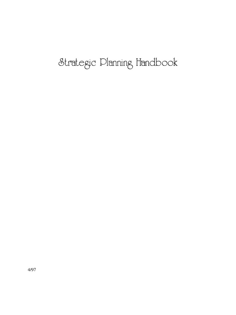 Strategic Planning Handbook | PDF | Goal | Strategic Planning