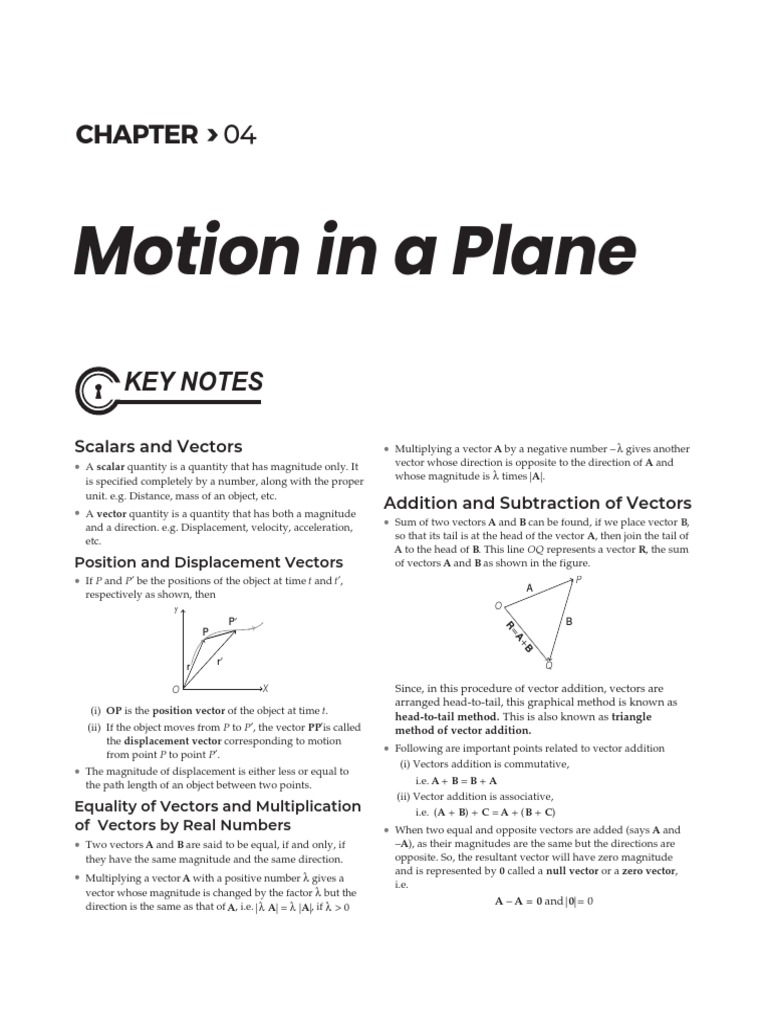 Motion in A Plane | PDF | Acceleration | Euclidean Vector