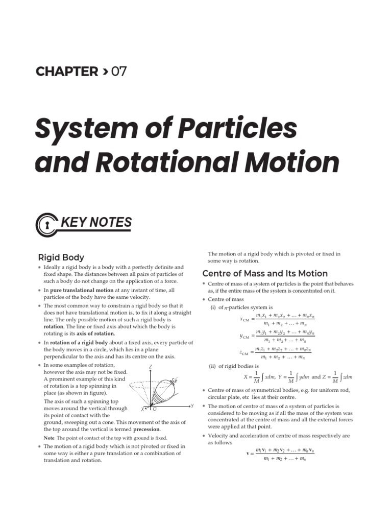 System of Particles and Rotational Motion | PDF | Rotation Around A Fixed Axis | Torque