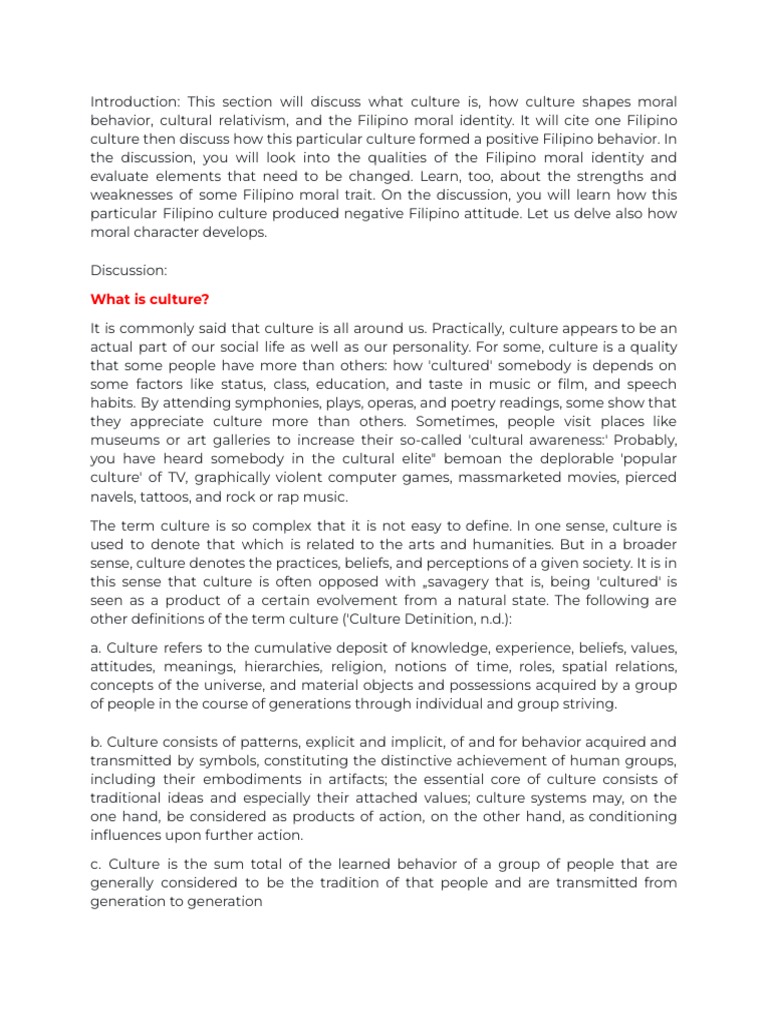 Ethics Week 1-3 | PDF | Morality | Psychology