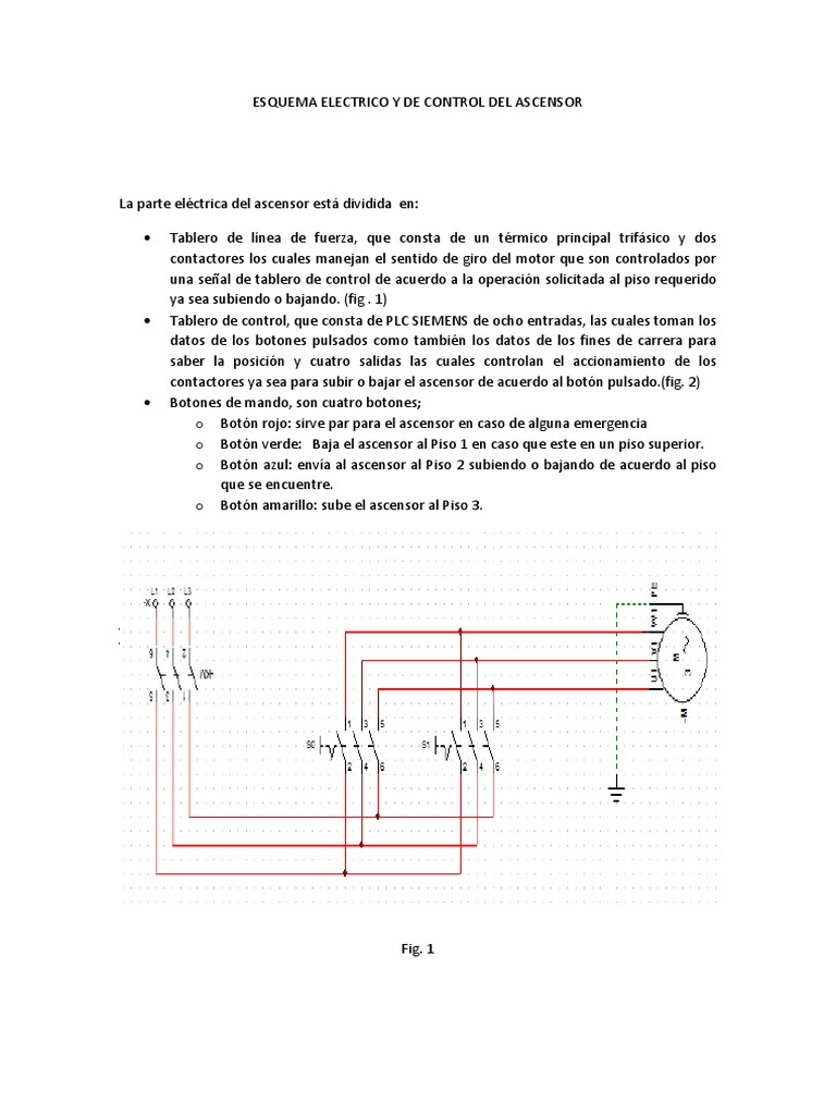 Esquema Electrico y de Control Del Ascensor | PDF