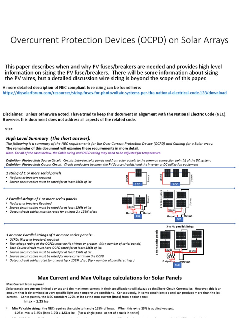 Solar Array OCP | PDF | Fuse (Electrical) | Photovoltaic System
