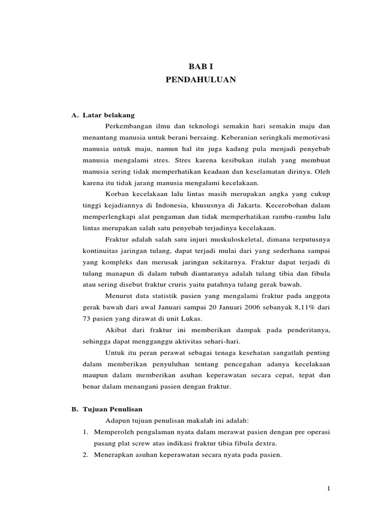 Fraktur Tibia Fibula Dextra 2022 | PDF