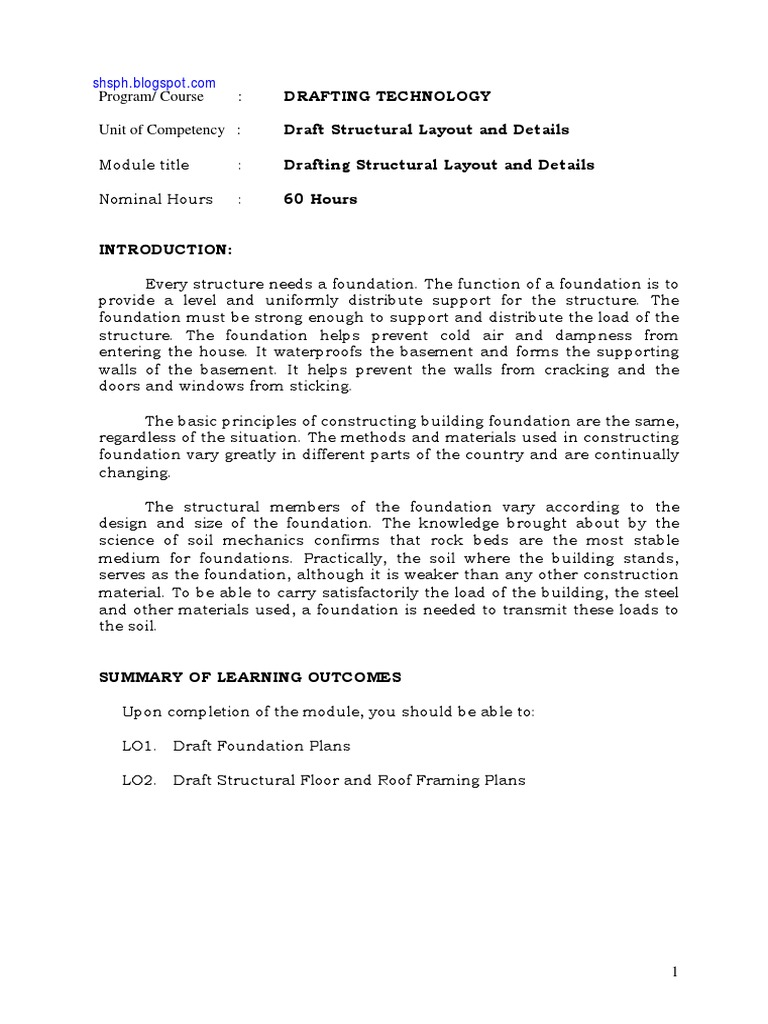 Drafting Module 4-Quarter3 | PDF | Concrete | Foundation (Engineering)