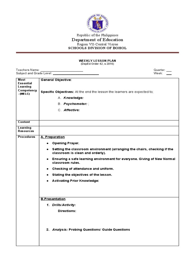Protype Lesson Plan EPP TLE TVL | PDF