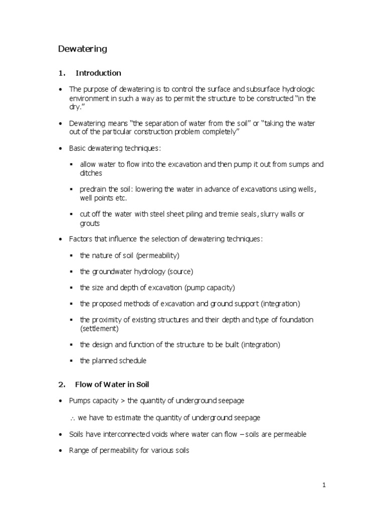 09 Dewatering | PDF