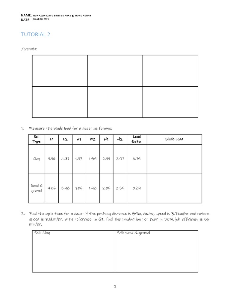 Calculate dozer production and haul costs using load factors | PDF ...