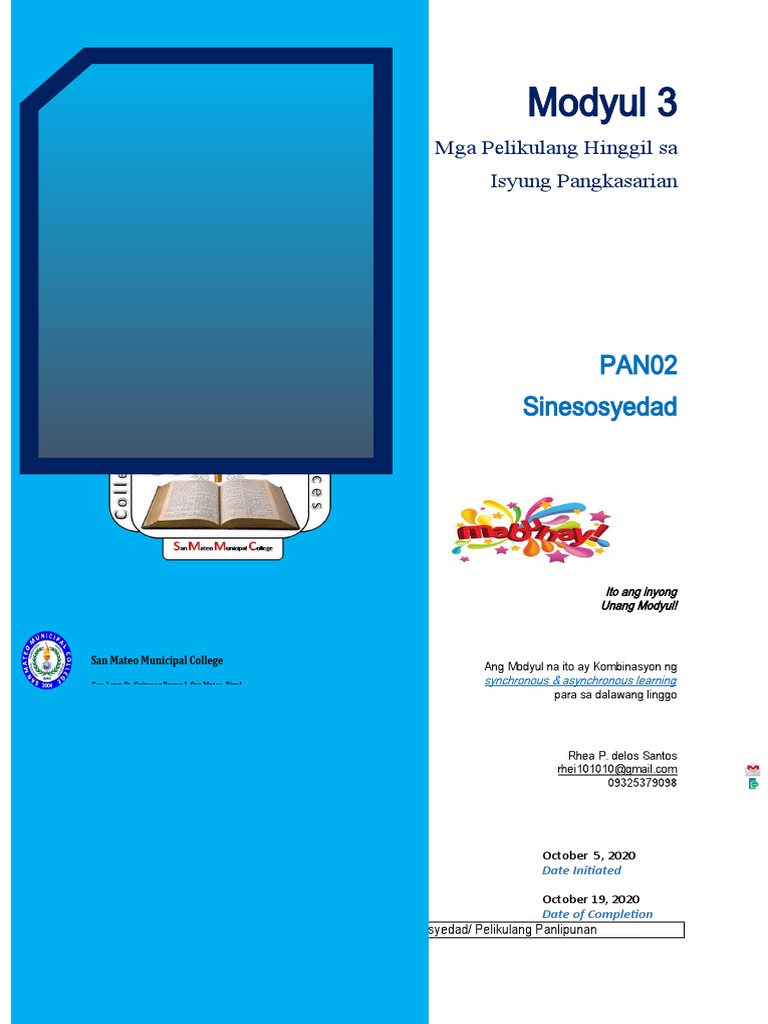 Sinesos Modyul 3 PDF Free | PDF