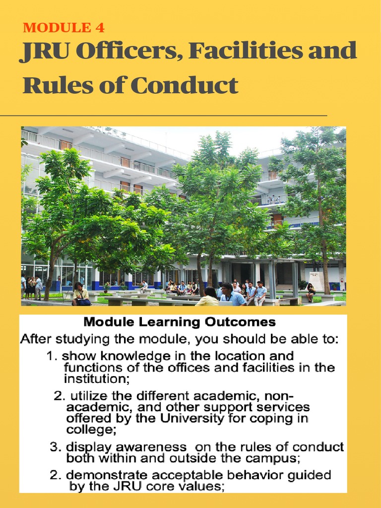 Module 4 - JRU Officers, Facilities and Rules of Conduct | PDF