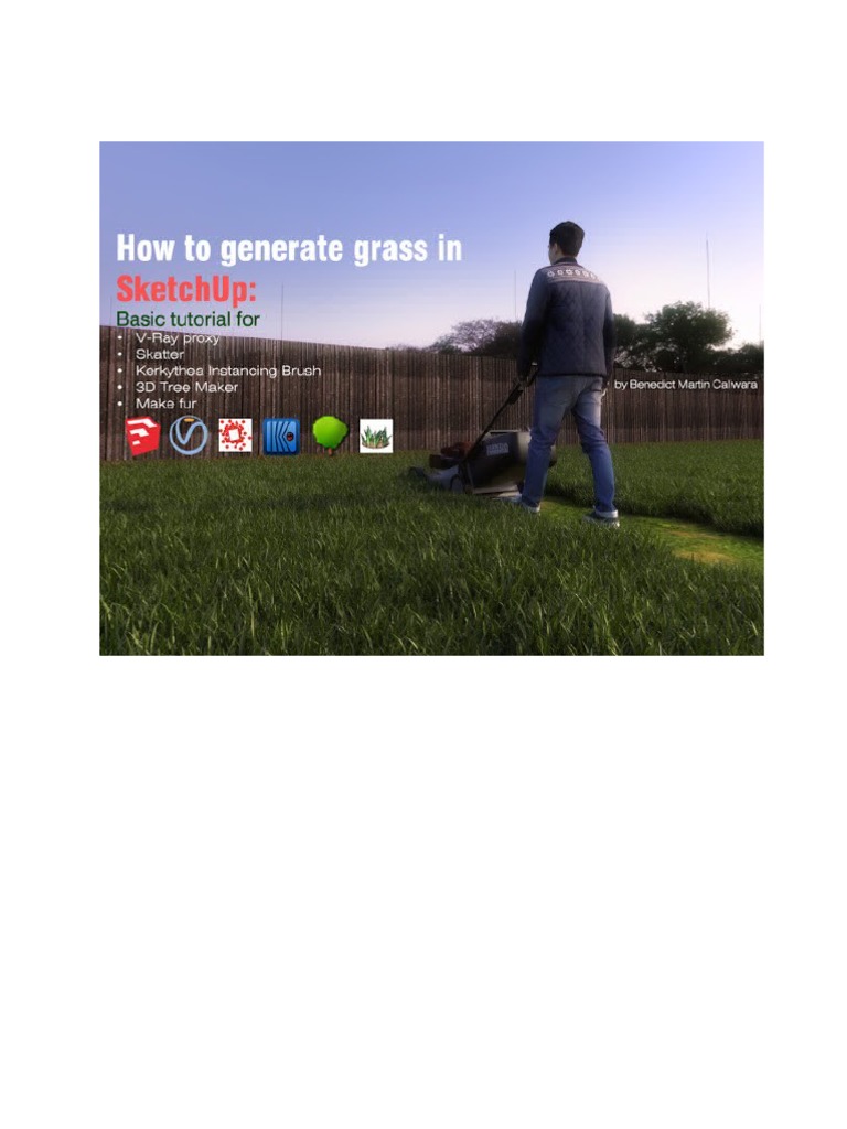 5 WAYS TO GENERATE 3D GRASS IN SKETCHUP | PDF | 3 D Computer Graphics ...