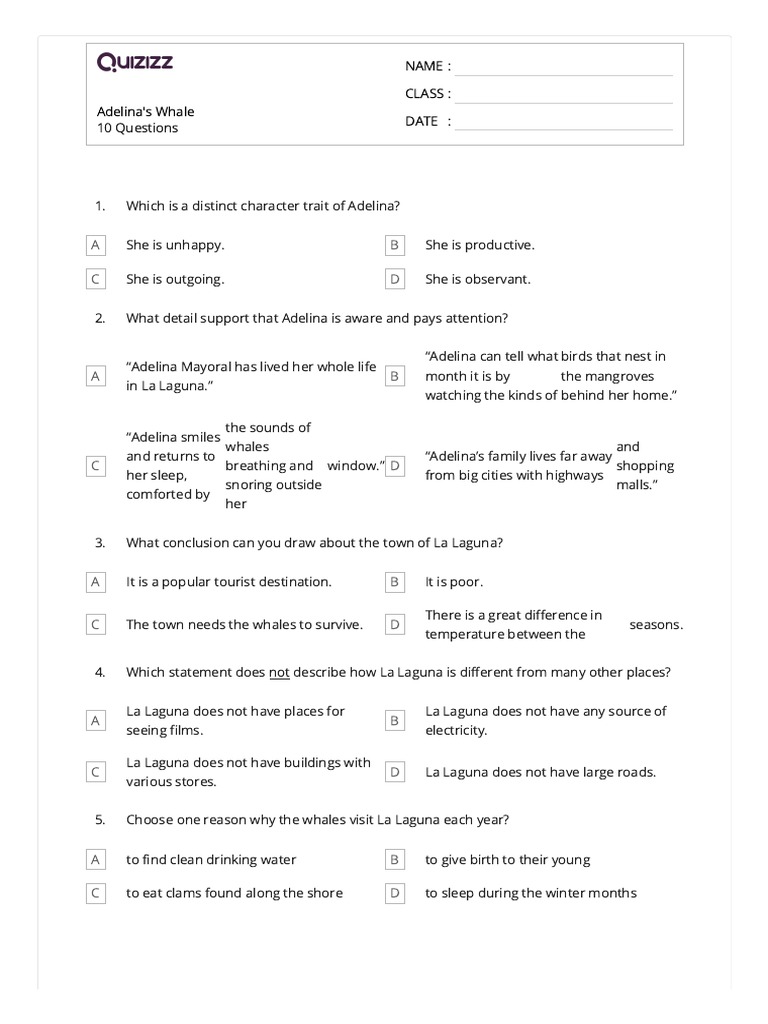 Adelina's Whale: Analyzing a Character's Observational Skills Through a ...
