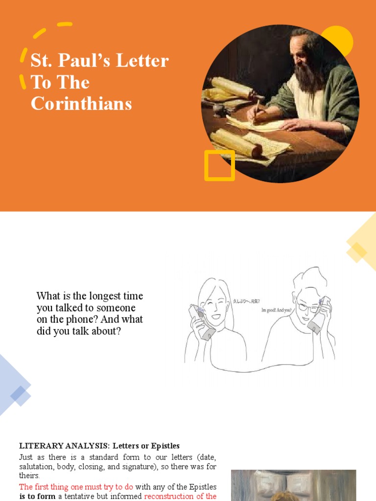 Lesson 1 2nd QTR ST Paul S Letter To The Corinthians Updated | PDF ...