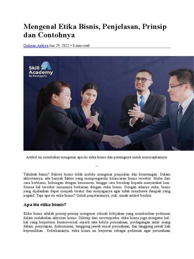 Mengenal Etika Bisnis Pdf