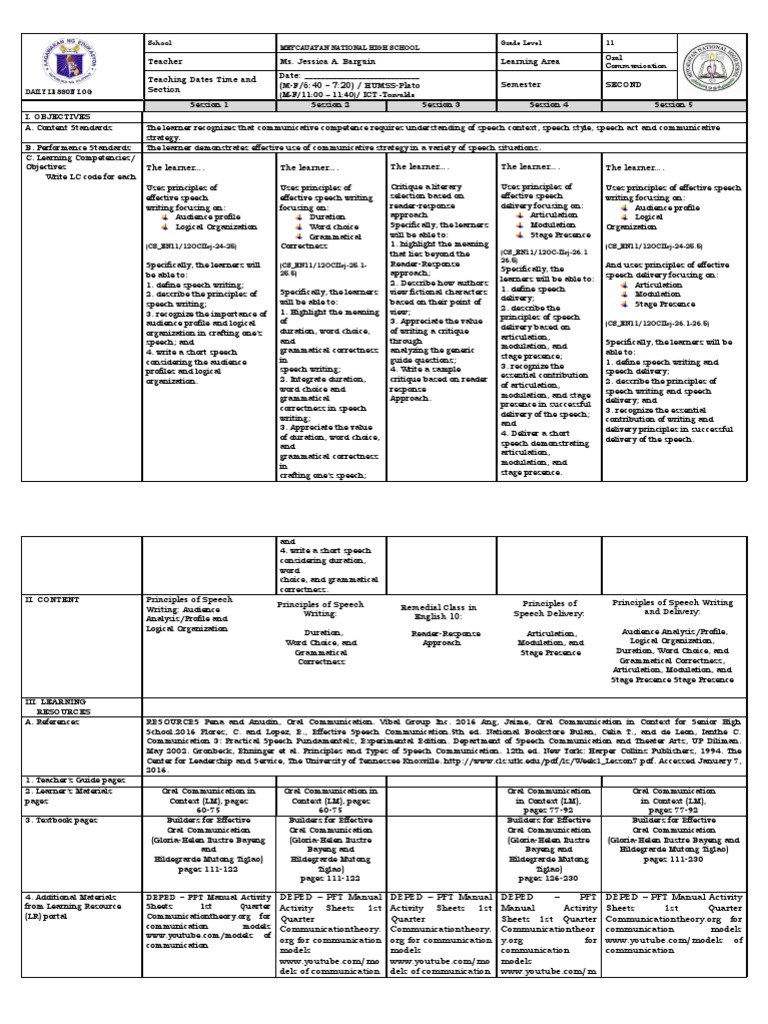 DLL - ORAL COM W14 - Jessica | PDF