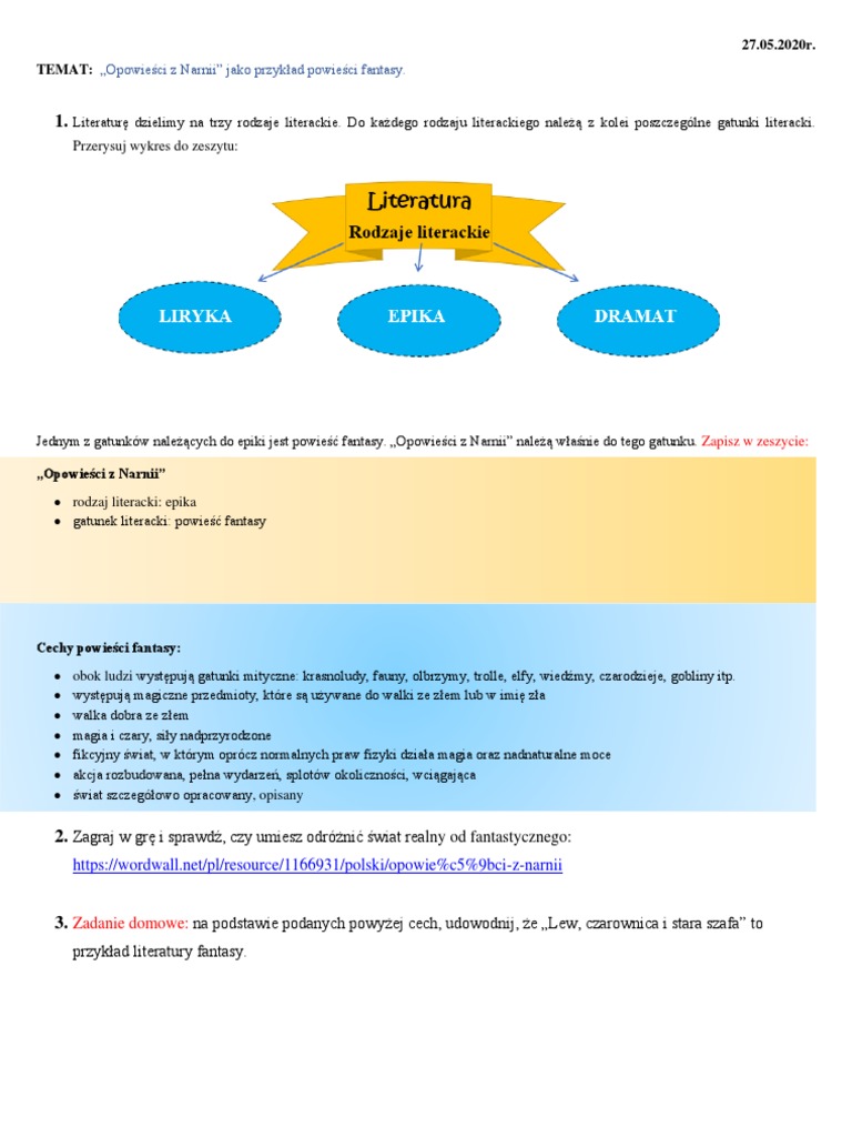 27 Jezyk Polski Kl. IVa 27.05 | PDF