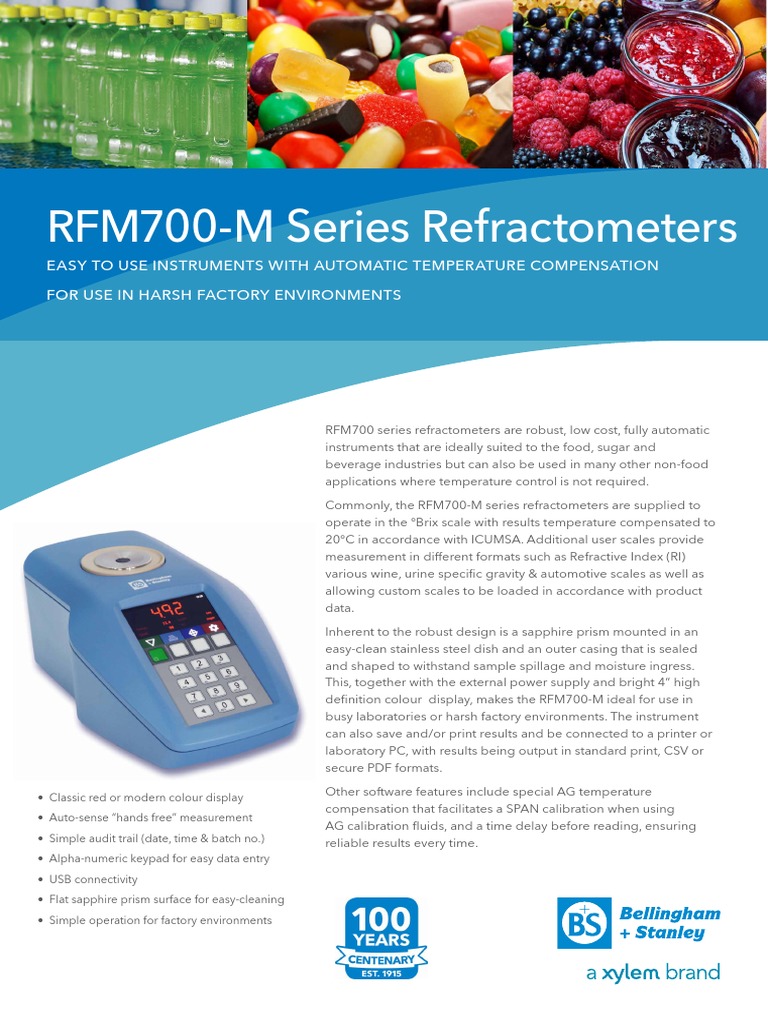 BSL Spec Sheet RFM700 M Refractometers en GB 117 | PDF | Metrology | Manufactured Goods