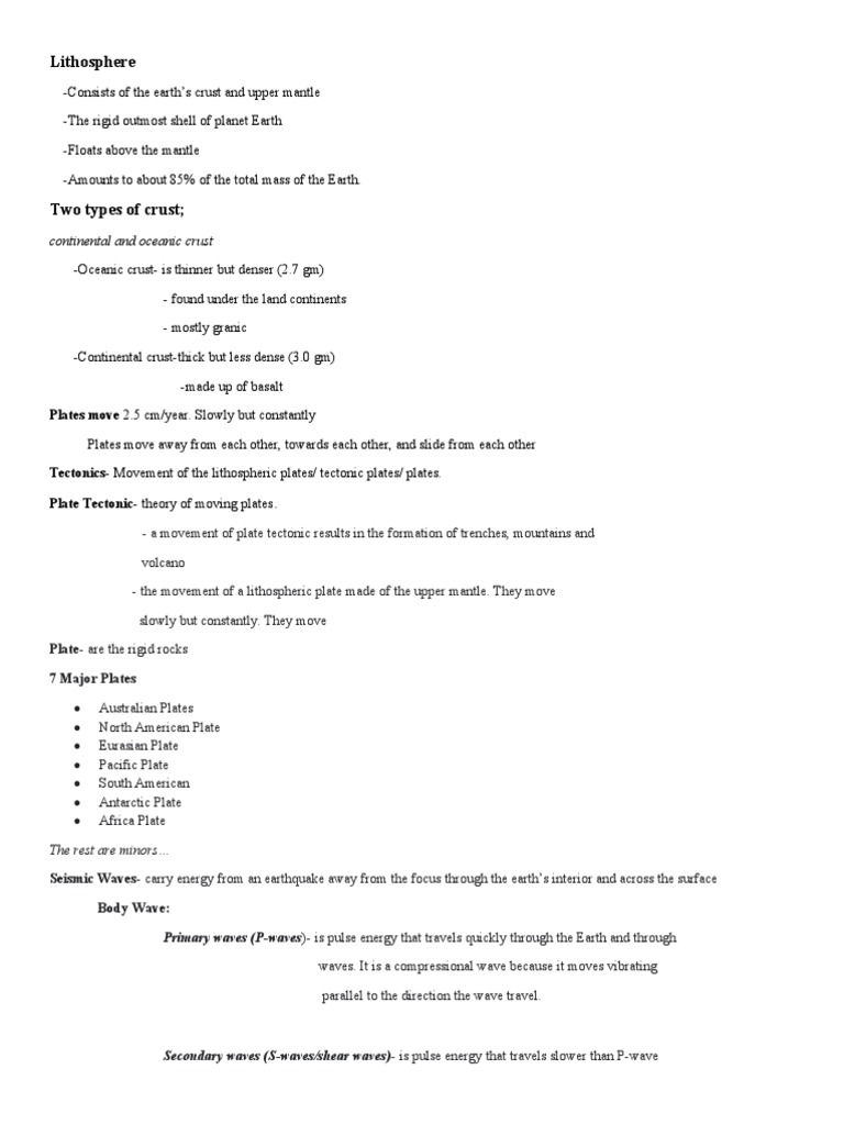 Lithosphere | PDF | Plate Tectonics | Seismology