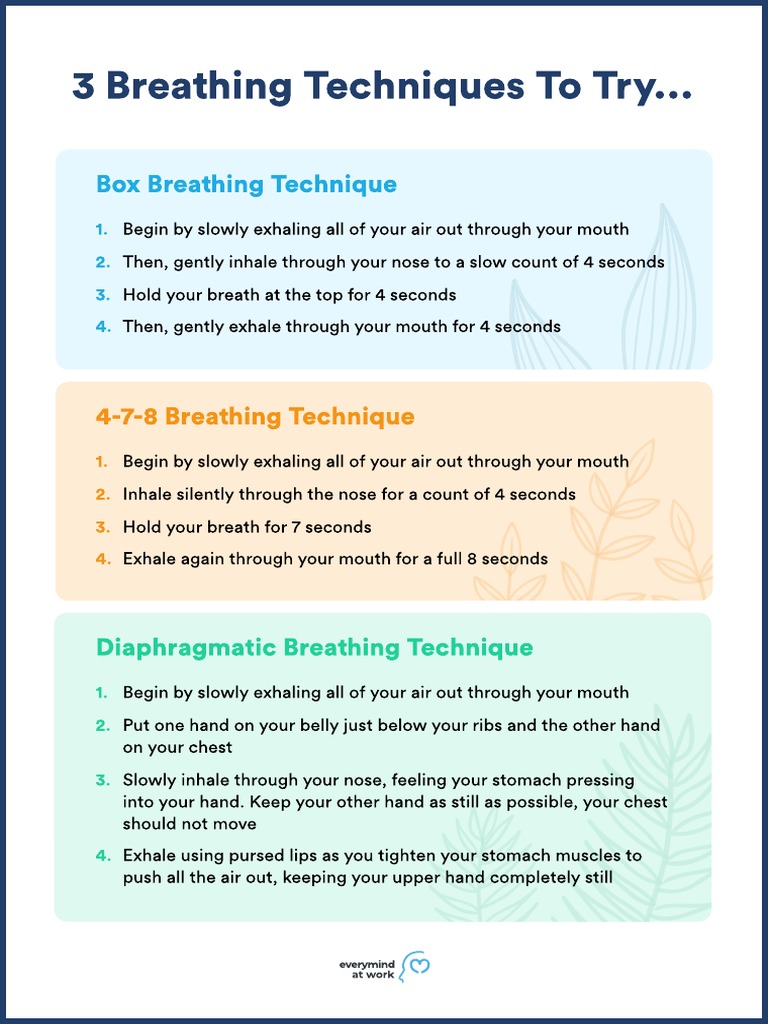 3 Breathing Techniques To Try | PDF | Self-Improvement | Wellness