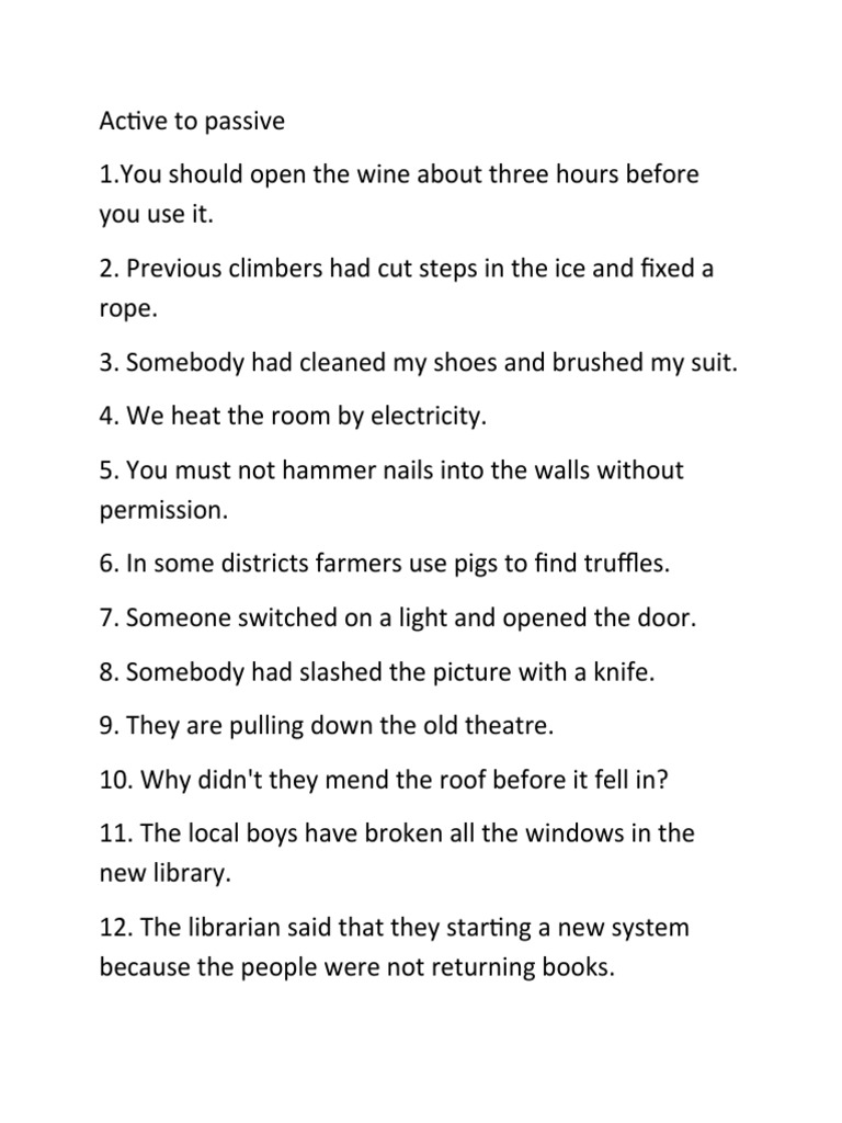 Active To Passive 1 | PDF