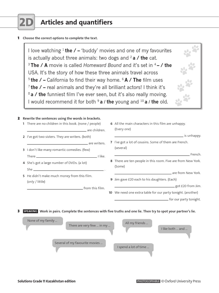 08 2D Articles and Quantifiers | PDF | Language Arts & Discipline