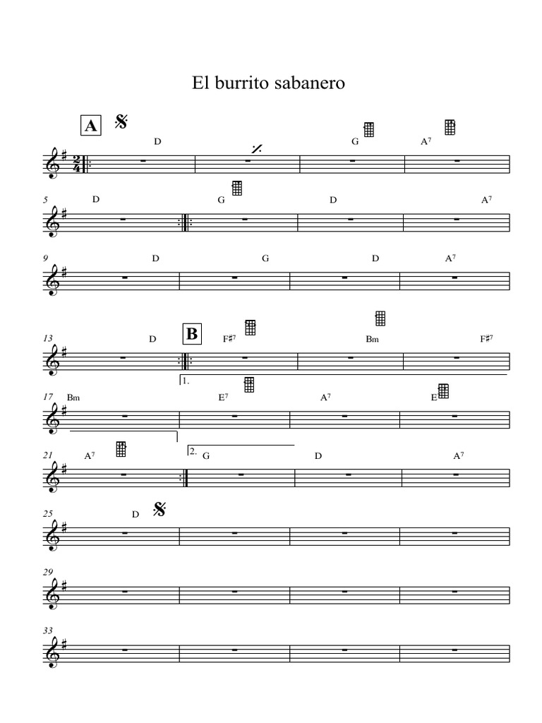 El Burrito Sabanero - Partitura Completa | PDF