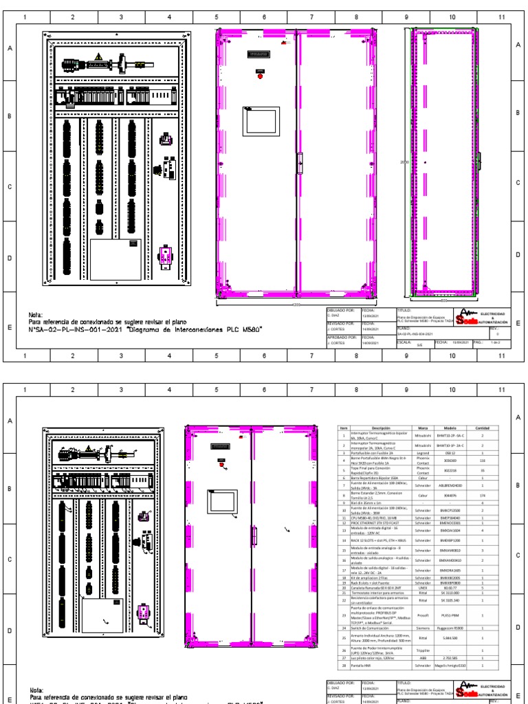 SA-02-PL-InS-004-2021 Plano de Disposición Tablero PLC_Rev 0 | PDF