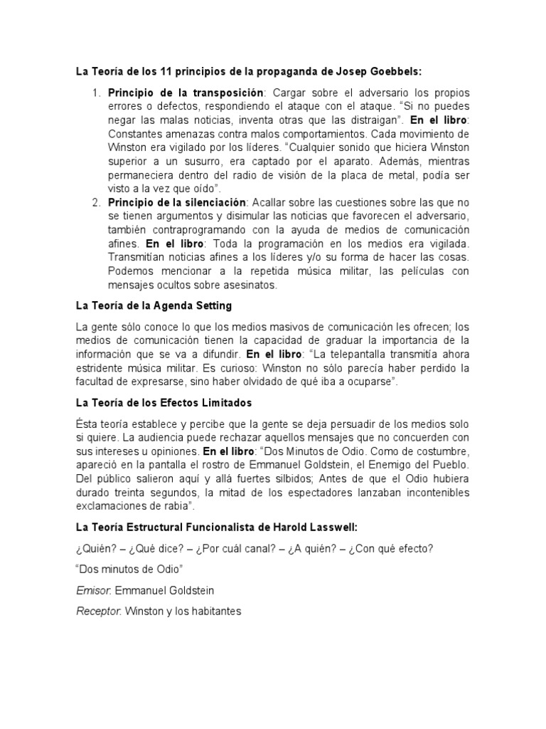 Teoría Estructural en Propaganda de Goebbels | PDF | Comunicación