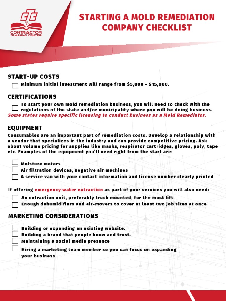 Starting A Mold Remediation Business | PDF