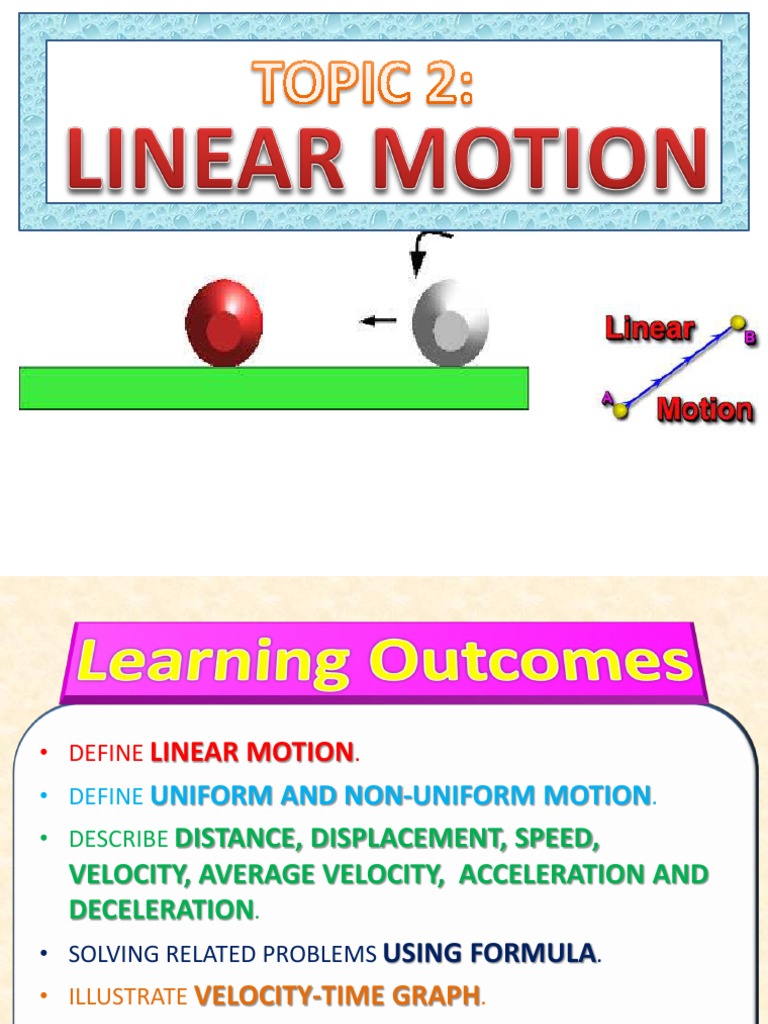 Unit 2 - Linear Motion | PDF | Velocity | Acceleration