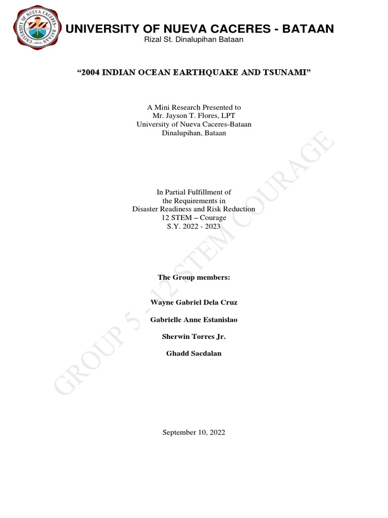 2004 Indian Ocean Earthquake and Tsunami | PDF | Tsunami | Earthquakes