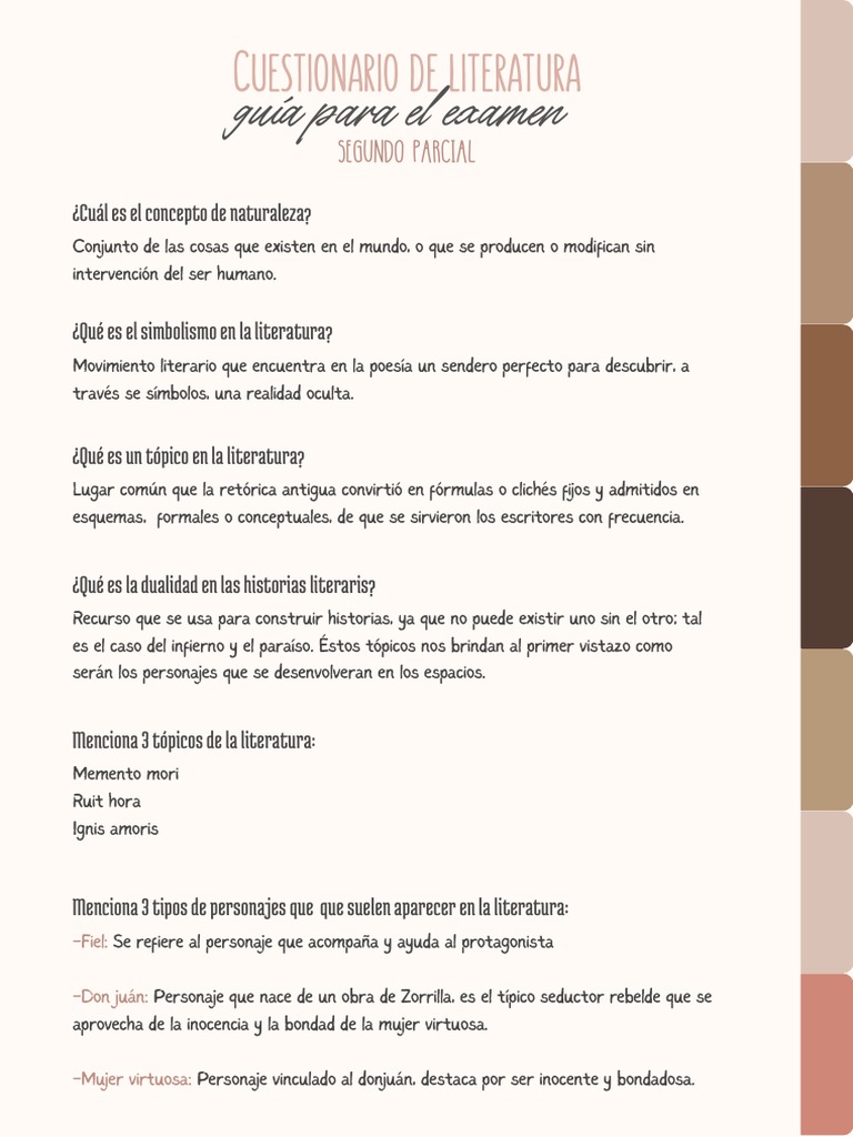 Preguntas de Literatura | PDF | Cuentos