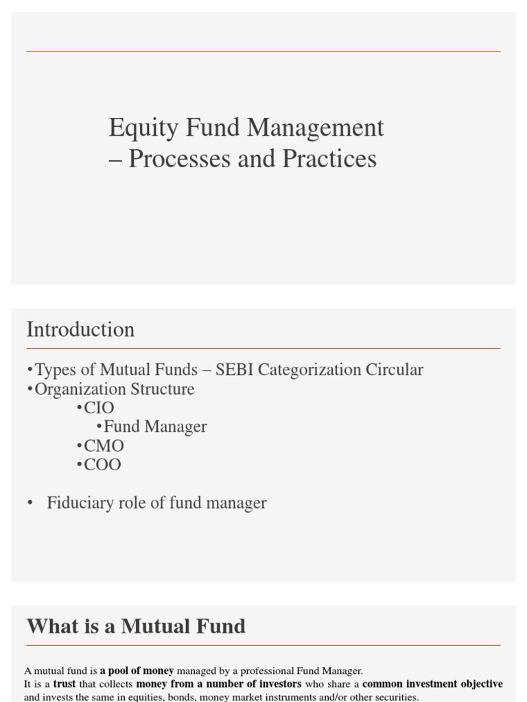 Equity Fund Management Overview | PDF | Investment Fund | Mutual Funds