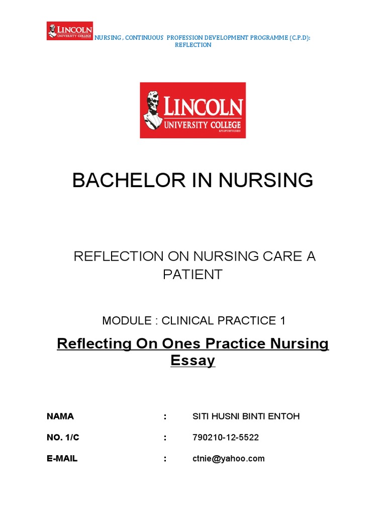 Reflective Nursing Practice Essay | PDF | Reflective Practice | Nursing