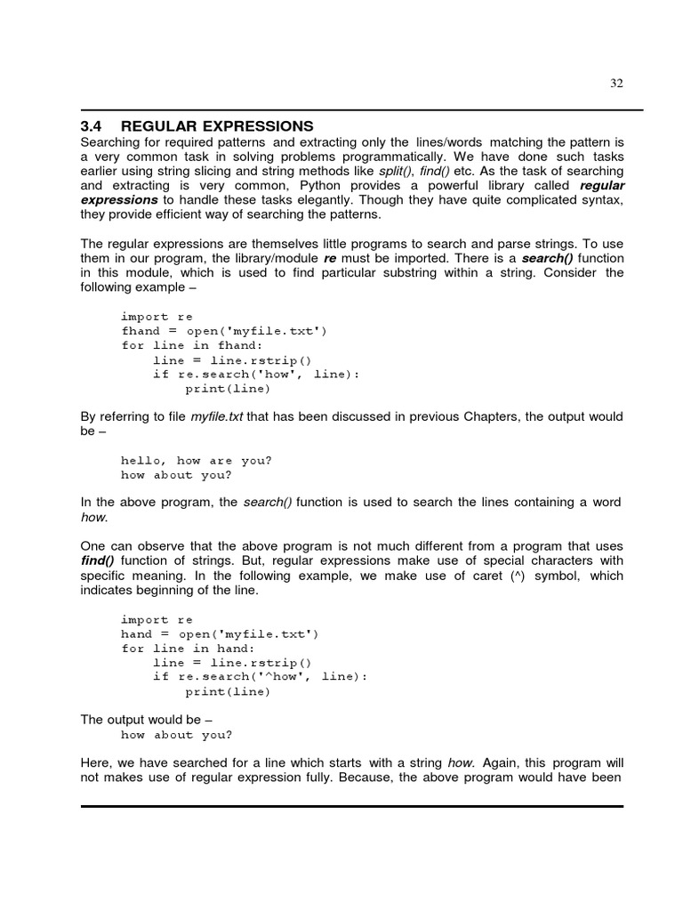 Module3 RegularExpressions | PDF | Regular Expression | Letter Case Module3 RegularExpressions | PDF | Regular Expression | Letter Case