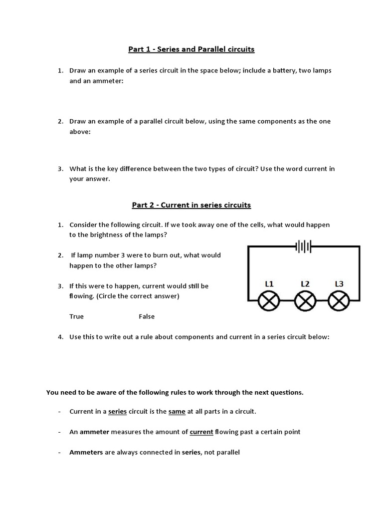 8c1 Electricity Booklet Edited | PDF | Series And Parallel Circuits ...