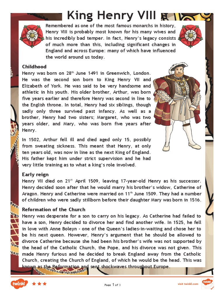 King Henry VIII Text | PDF | House Of Tudor | Royalties