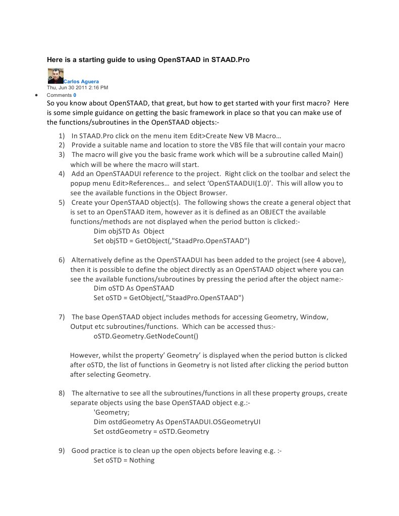 Here Is A Starting Guide To Using OpenSTAAD in STAAD | PDF