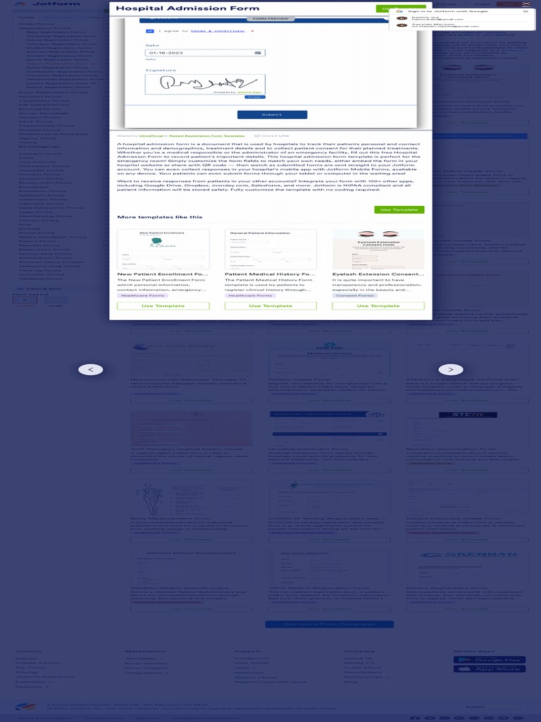Hospital Admission Form Template - Jotform | PDF | Health Care | Patient