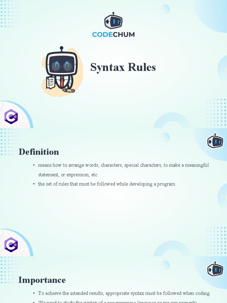 Syntax Rules | PDF | Reserved Word | C Sharp (Programming Language) Syntax Rules | PDF | Reserved Word | C Sharp (Programming Language)