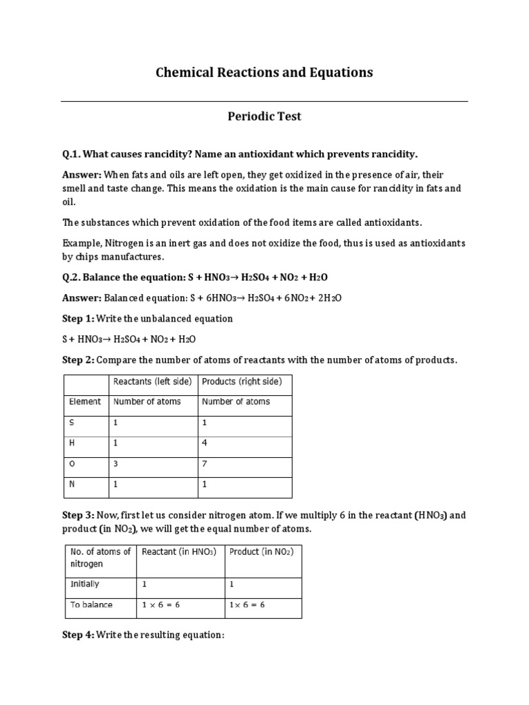 Chemical Reactions and Rancidity Explained | PDF | Redox | Chemical Reactions