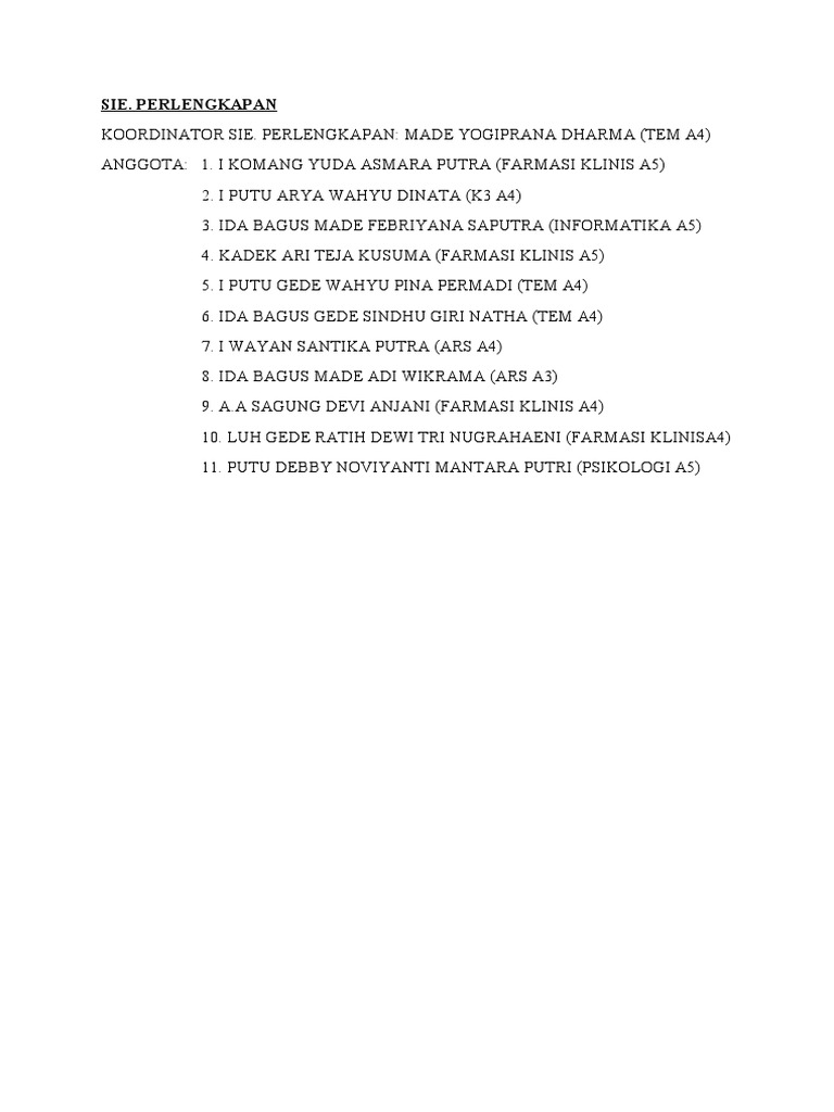 Rab Sie. Perlengkapan | PDF