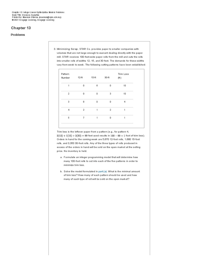 Exercise Chapter 13 | PDF
